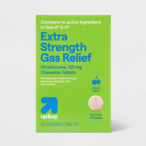 Gas Relief Extra Strength 125mg Chewable Tablets - Cherry Crème - 48ct ...