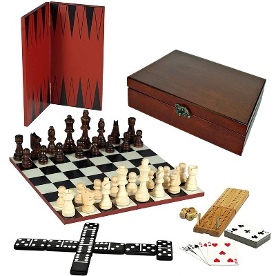 We Games 7-in-1 Combination Game Set - Chess, Checkers, Backgammon ...