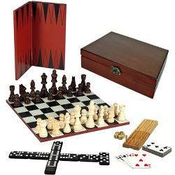 We Games Walnut 7-games-in-1 Combination Game Set - Includes Chess ...