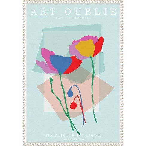 16"x23" Floral Line Simplicity By Incado Framed Canvas Wall Art Print ...