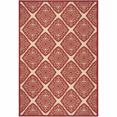 Linden Lnd132 Power Loomed Area Rug Red / Creme 5'-3" X 7'-6 ...
