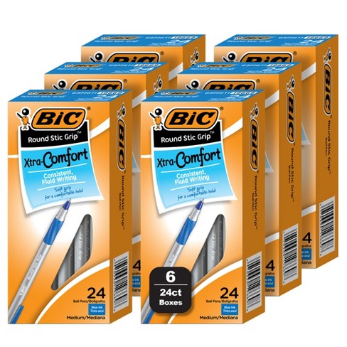 Bic Round Stic Xtra Life Blue Ballpoint Pens, Medium Point (1.0mm), 144 ...