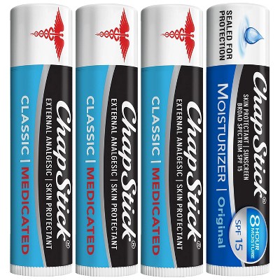 ChapStick Dry Lips & Cold Sore Relief Bundle – Classic Medicated 3-Pack ...