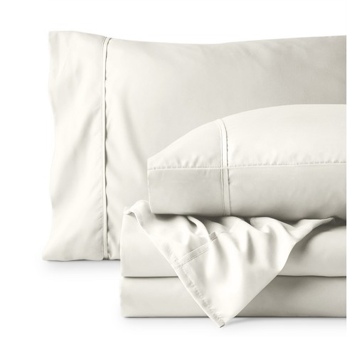 Twin Xl Warm White 4pc Microfiber Sheet Set By Bare Home : Target