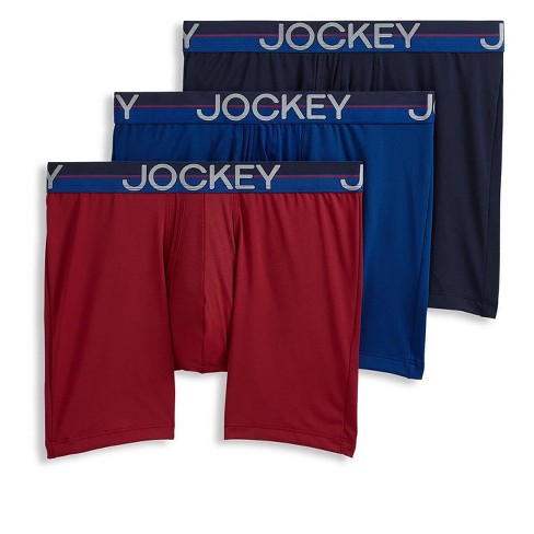 Jockey Men's Infinite Cool Microfiber Stretch 6" Boxer Brief - 3 Pack L ...