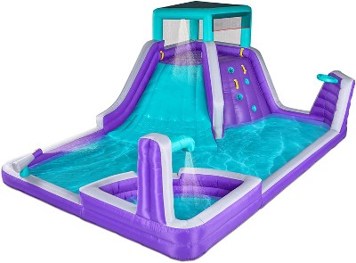 Sunny & Fun Large Inflatable Kids Backyard Water Slide Park - Purple ...