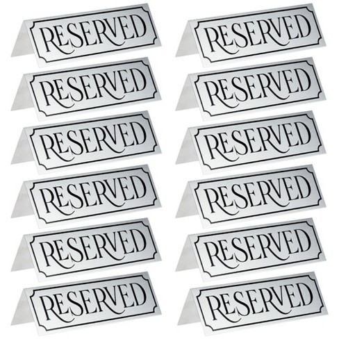 Juvale 12-pack Metal Reserved Table Signs For Restaurants, Dinner ...