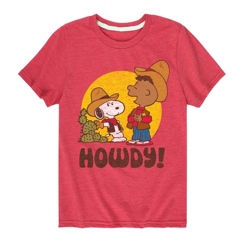 Peanuts Franklin And Snoopy Howdy Short Sleeve Graphic T-shirt ...
