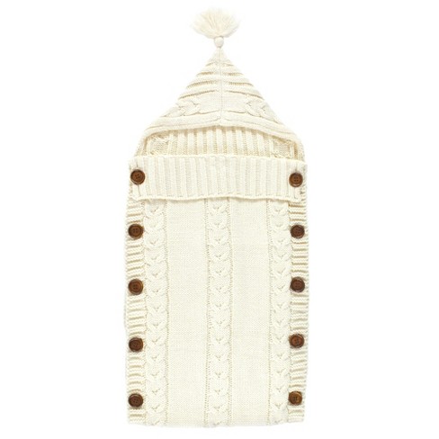 Hudson Baby Unisex Baby Knitted Baby Lounge Stroller Wrap Sack, Cream ...