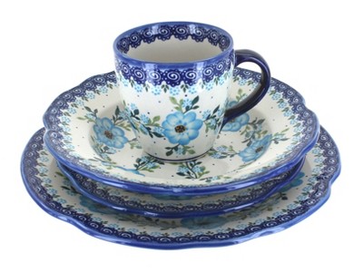 Blue Rose Polish Pottery Sunshine Grotto 16 Piece Dinner Set : Target