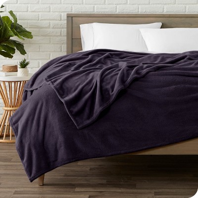 Eggplant Microplush Throw Fleece Blanket By Bare Home : Target