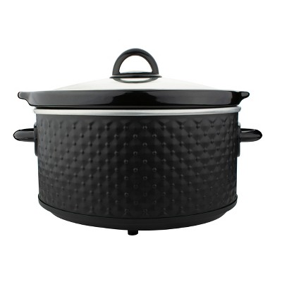 Brentwood 3.5 Quart Diamond Pattern Slow Cooker In Black : Target