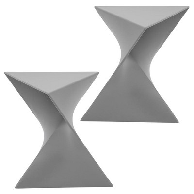 Leisuremod Side Table Accent Triangular Versatile Abs Plastic End Table ...