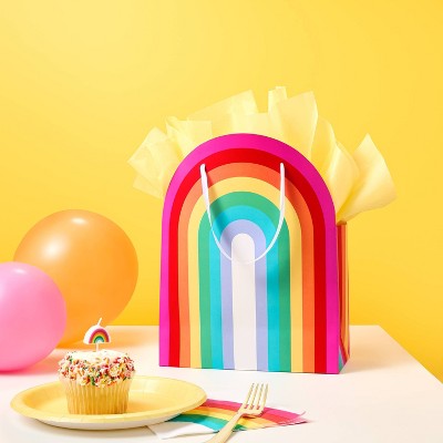 Large Rainbow Gift Bag With 6ct Tissues - Spritz™ : Target