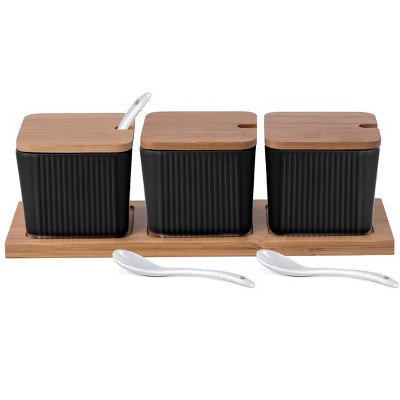 Bruntmor Ceramic Canister Set For Kitchen - Blue - 3 Piece : Target
