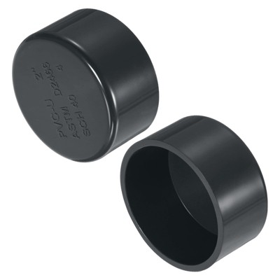 Unique Bargains 2-Pack UPVC Pipe End Cap Fitting for Plumbing/Garden ...