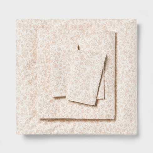 Full Microfiber Sheet Set Orange Dusk Ditsy Floral - Room Essentials ...