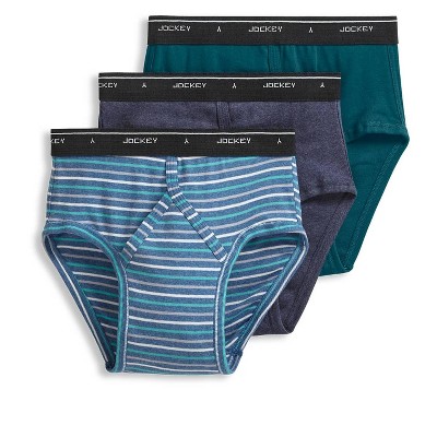 Jockey Mens Classic Full Rise Brief - 3 Pack 44 Black Stripe/red Apple ...