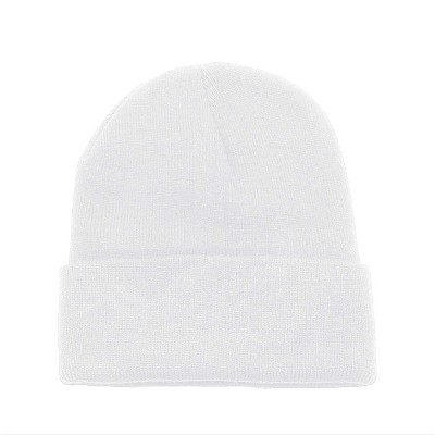 Set Of 3 Plain Long Cuffed Beanies Skullies For Men And Women White ...