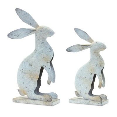 Melrose Iron Standing Rabbit Decor (set Of 2) : Target