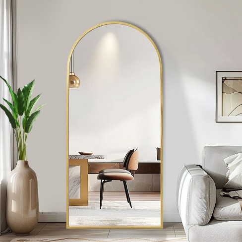Dovelina Metal Framed Arched Full Length Mirror Leaning Mirror - 77"x34 ...