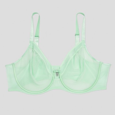 Curvy Couture Women's Plus Sheer Mesh Full Coverage Unlined Underwire ...