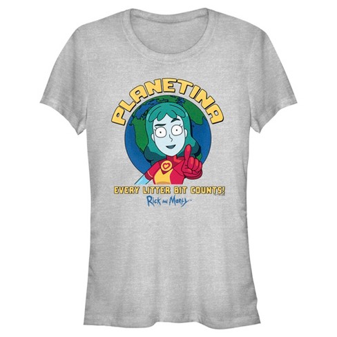Juniors Womens Rick And Morty Planetina Every Litter Bit Counts T-shirt ...