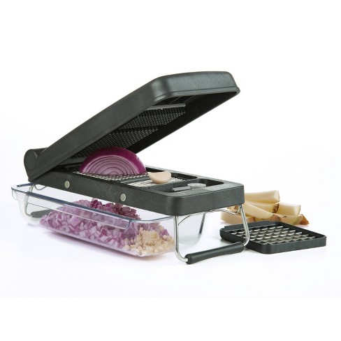 Pl8 Professional Chopper Black: Manual Food Chopper & Slicer, 3 Blades ...