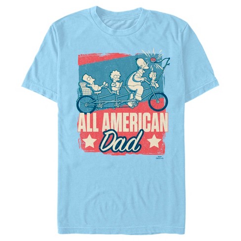 Men's The Simpsons Father's Day All American Dad Poster T-shirt - Light ...