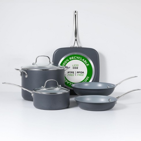 Commercial Chef 7-piece Ecopan Cookware Set, Hard Anodized Aluminum ...