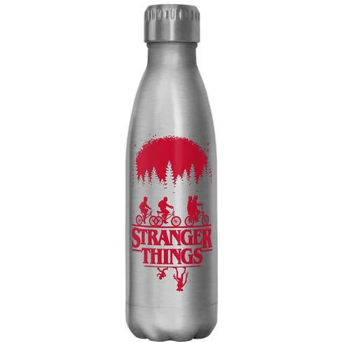 Stranger Things Black And Red Main Poster Stainless Steel Water Bottle ...