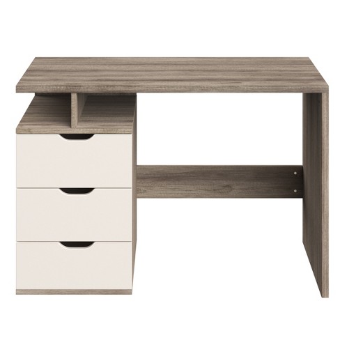 Computer Desk - Contemporary Desk With Attached 3-drawer File Cabinet ...