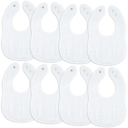 Muslin Cotton Baby Bibs, 8 Pack, Adjustable Size With Easy Snaps, Soft ...