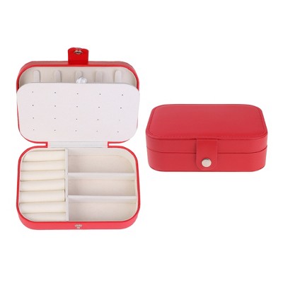 Unique Bargains Earrings Box Jewelry Storage Display Stand Red : Target