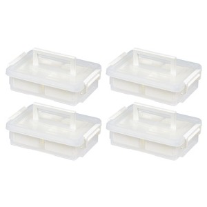 IRIS 4 Pack 2 Cup Layered Latch Box Clear White