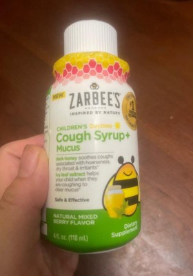 Zarbee's Kid's Cough + Mucus Daytime With Honey, Ivy Leaf, Zinc ...