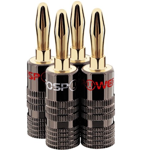 Fospower Dual Screw Closure Color Coded Gold Plated Speaker Banana ...