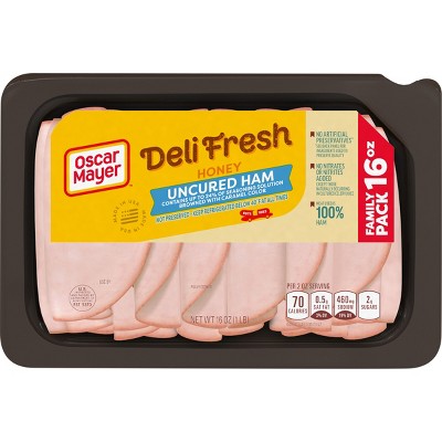 Oscar Mayer Deli Fresh Honey Uncured Ham Sliced Lunch Meat Family Size ...