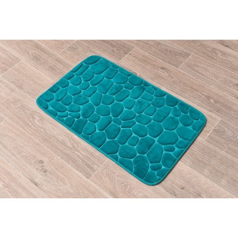 Evideco French Home Goods Bath Rug Memory Foam Mat 3d Pebble Peacock ...