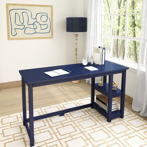 Plank+beam Computer Desk With Shelves, Simple Desk For Bedroom, Home ...