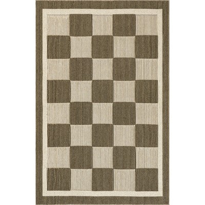 Nuloom Lavonia Checkered Indoor/outdoor Area Rug 5x7, Beige : Target