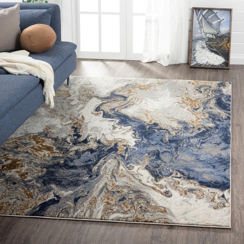 Luxe Weavers Marble Swirl Abstract Area Rug, Blue 5x7 : Target