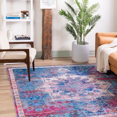 Unique Loom 7' 10 X 7' 10 Renaissance Roma Machine Washable Tie Dye ...