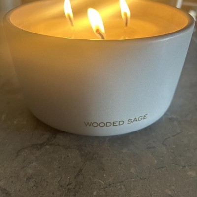 15oz Ceramic Jar 3-wick Black Label Wooded Sage Candle - Threshold ...