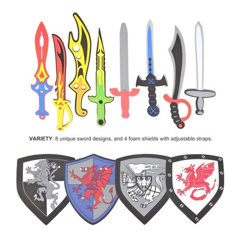 Link - 8 Foam Swords And 4 Shields Playset Medieval Combat Ninja ...