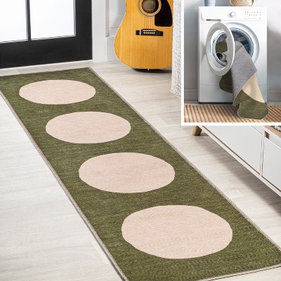 2' X 8' Cirkel Minimalist Geometric Dot Machine-washable Runner Rug ...