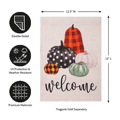 Painted Fall Pumpkins Garden Suede Flag : Target