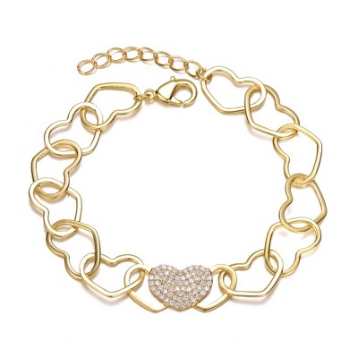 14k Gold Plated Paperlink Chain Bracelet - A New Day™ : Target