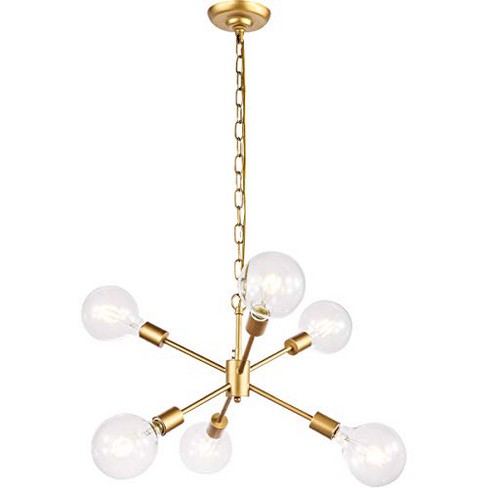 Elegant Lighting Nolan 6 Light Brass Pendant : Target