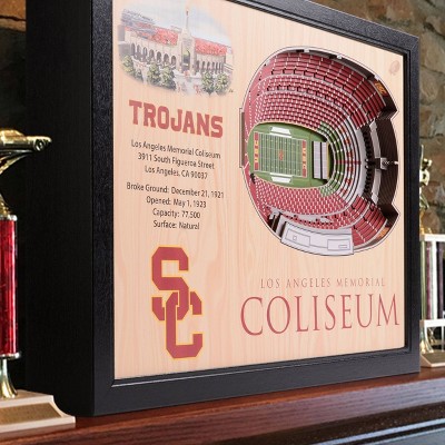 Ncaa Usc Trojans 25-layer Stadiumviews 3d Wall Art : Target